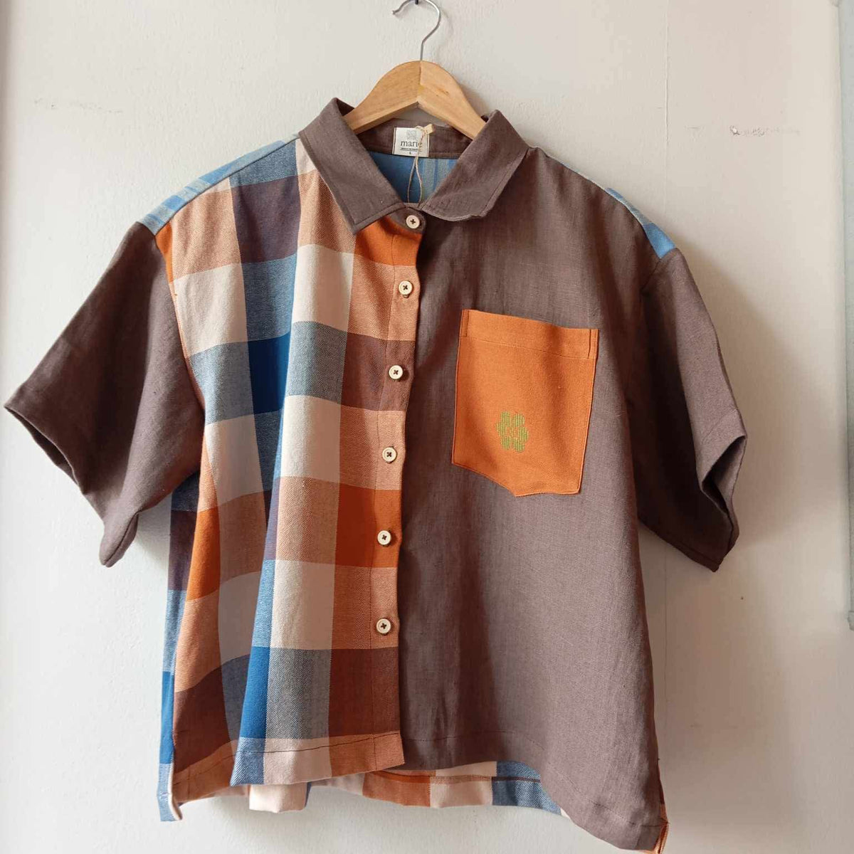 MAKULAY: MIX BLANCA / COCOA LINEN W/ POCKET / COCOA LINEN SLEEVES & CO ...